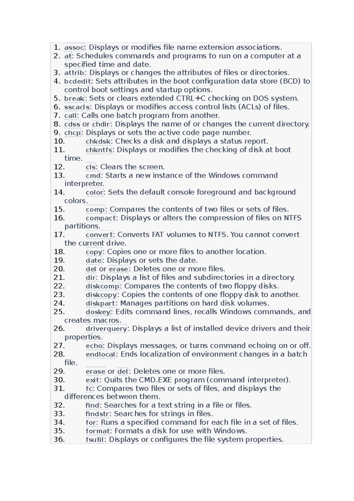 CMD Commands By vansh - assoc: Displays or modifies file name extension ...