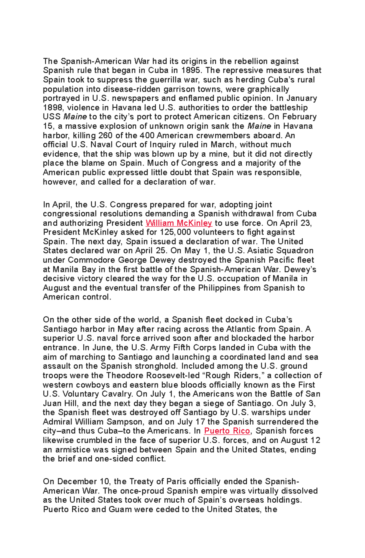 The Spanish - history - The Spanish-American War had its origins in the ...