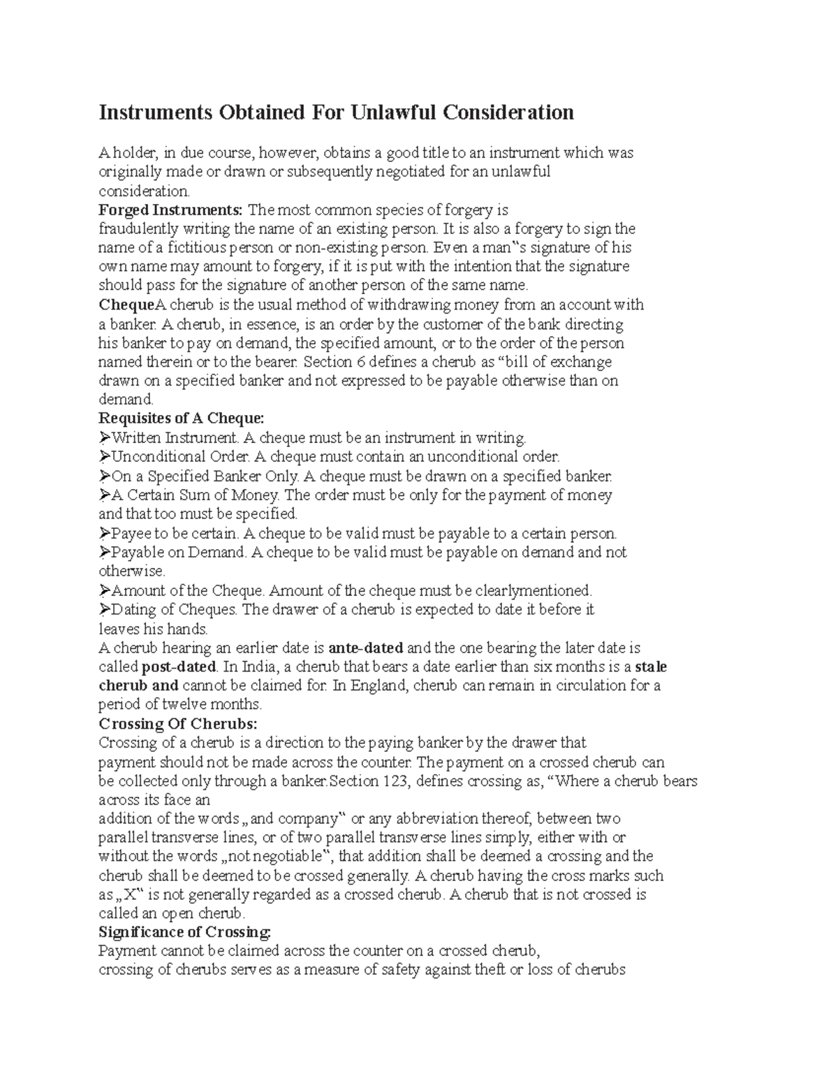 Instruments Obtained For Unlawful Consideration - Forged Instruments ...