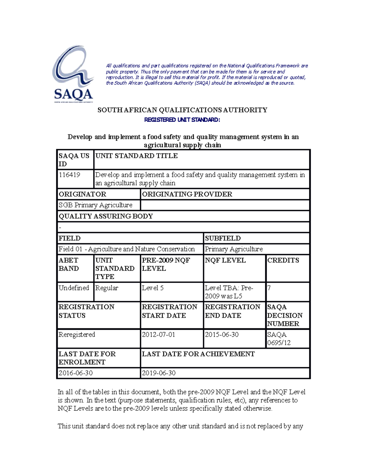 116419 - All qualifications and part qualifications registered on the ...