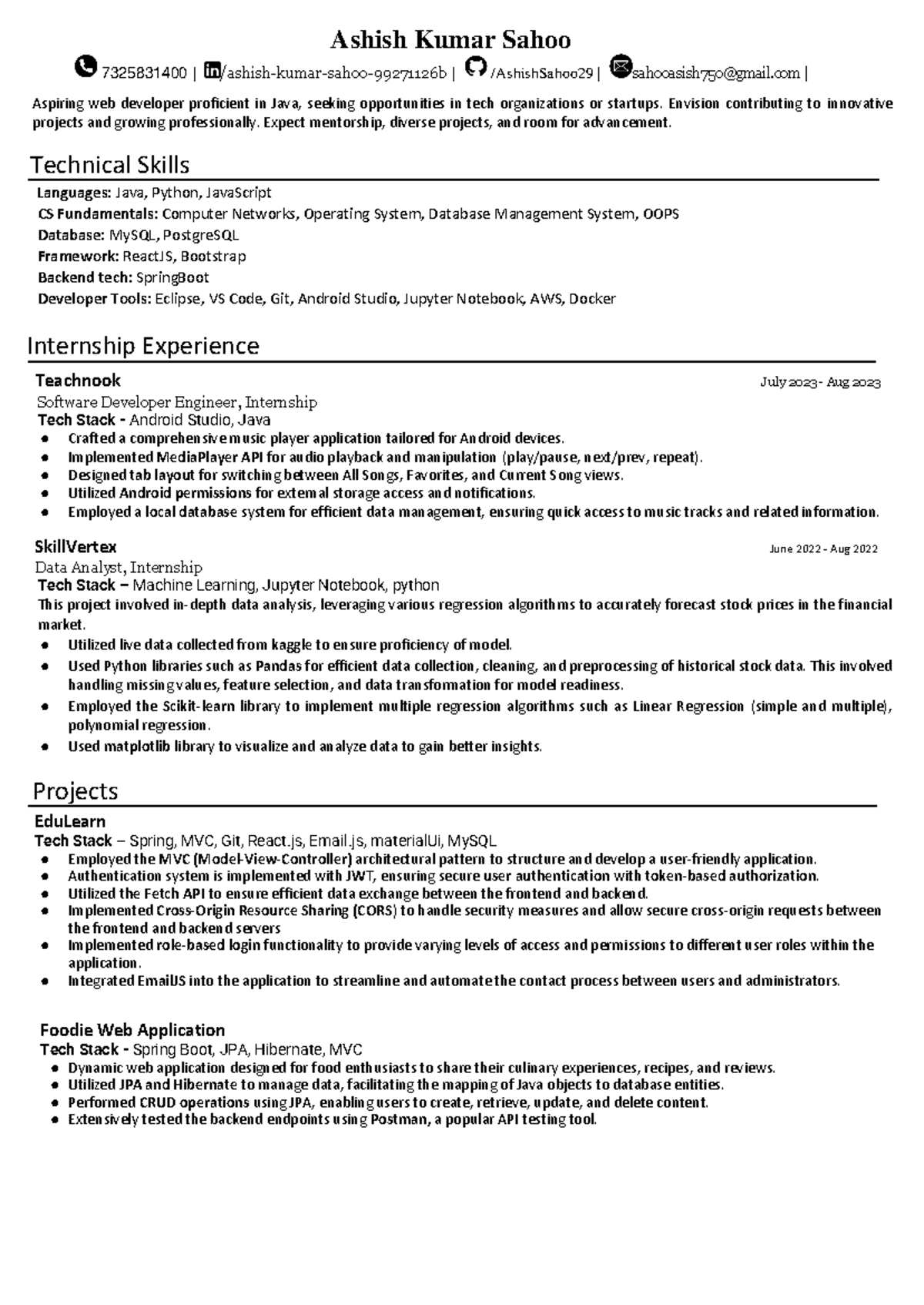 Version 5 Summary Bca Computer Applications Ashish Kumar Sahoo 7325831400 Ashish Kumar