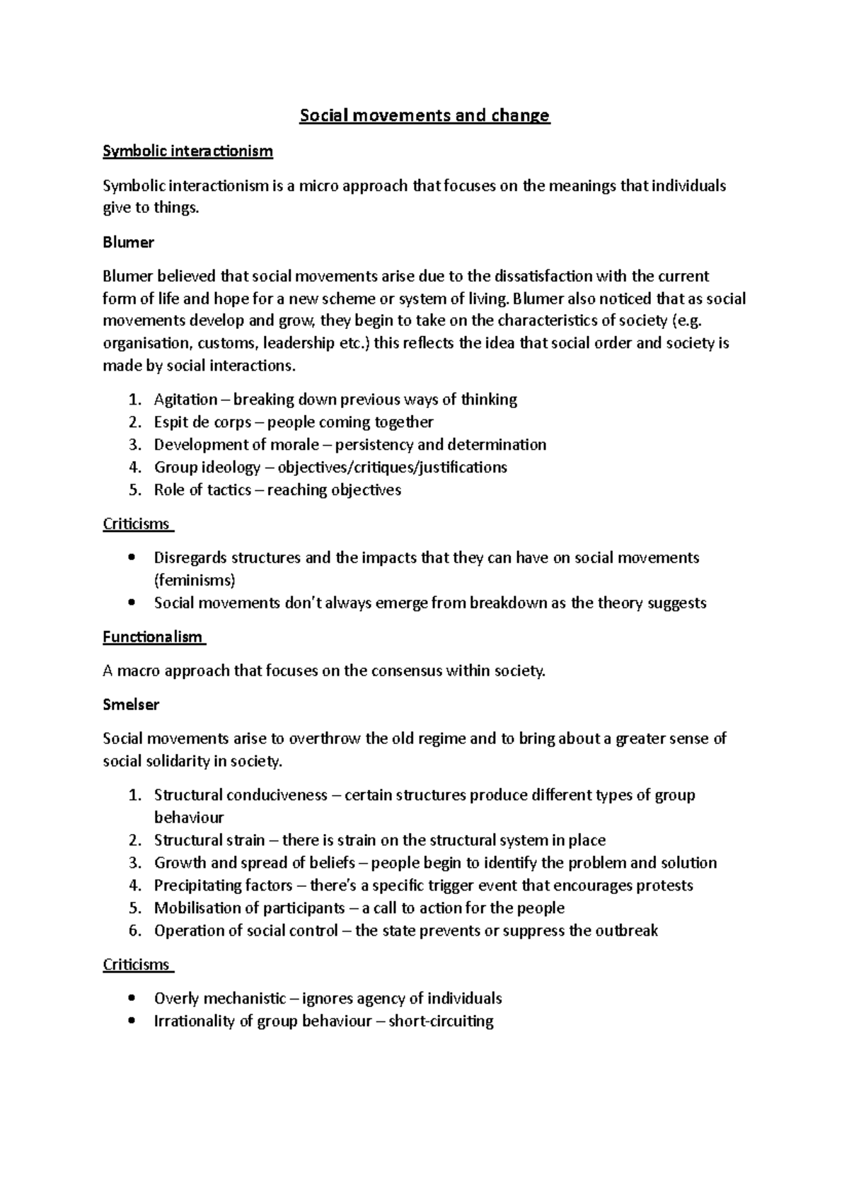 Social movements and change (w1) - Social movements and change Symbolic ...