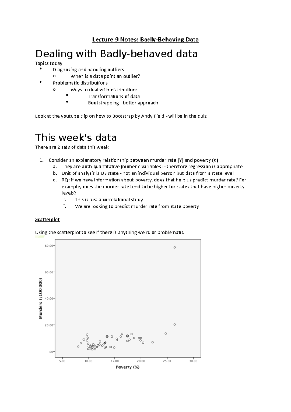 Lecture 9 Notes - Dealing with badly behaving data - Lecture 9 Notes ...