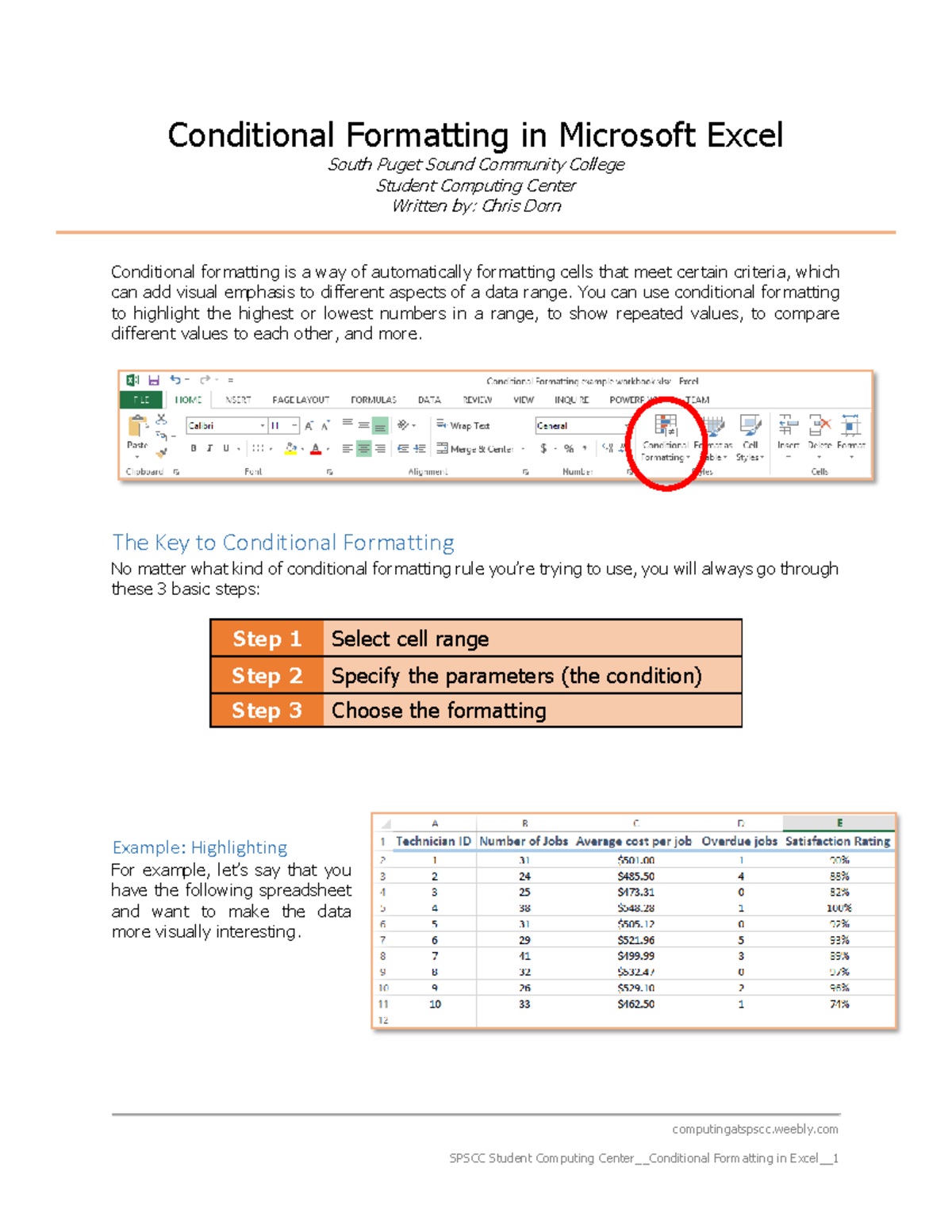Excel conditional formatting - computingatspscc.weebly Conditional ...
