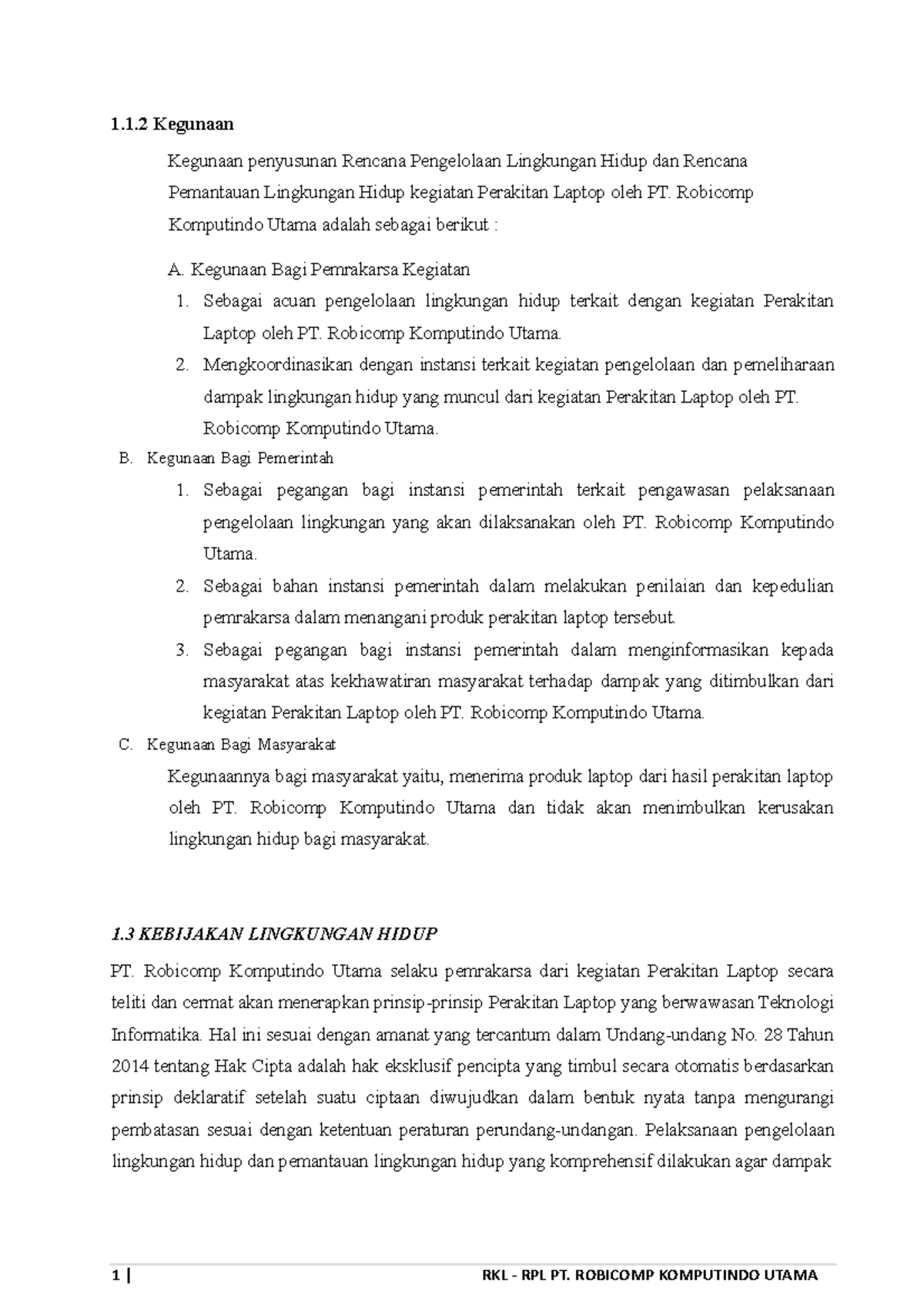 MPTP - Sub Judul - 1.1 Kegunaan Kegunaan penyusunan Rencana Pengelolaan ...