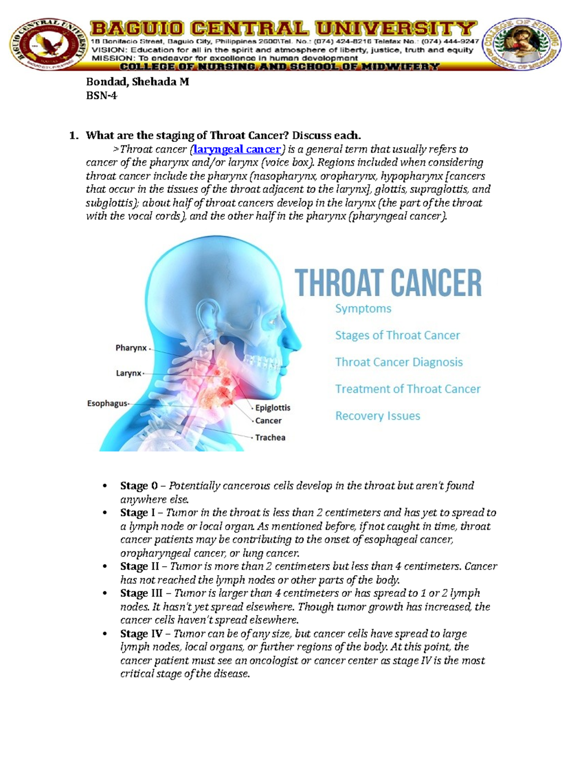 Cancer Description, pathophysiology, Nursing Diagnosis - Bondad ...