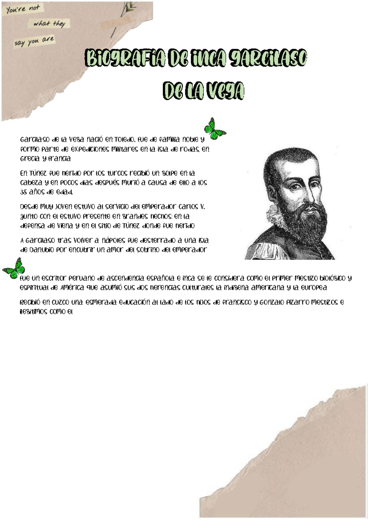 Garcilaso de la vega - Fue de familia noble y formo parte de ...