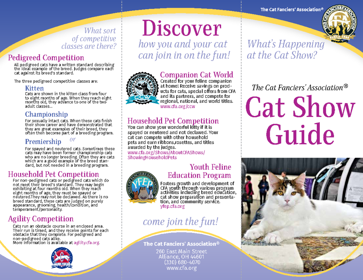 Spectator-brochure - ... - The Cat Fanciers’ Association® 260 East Main ...