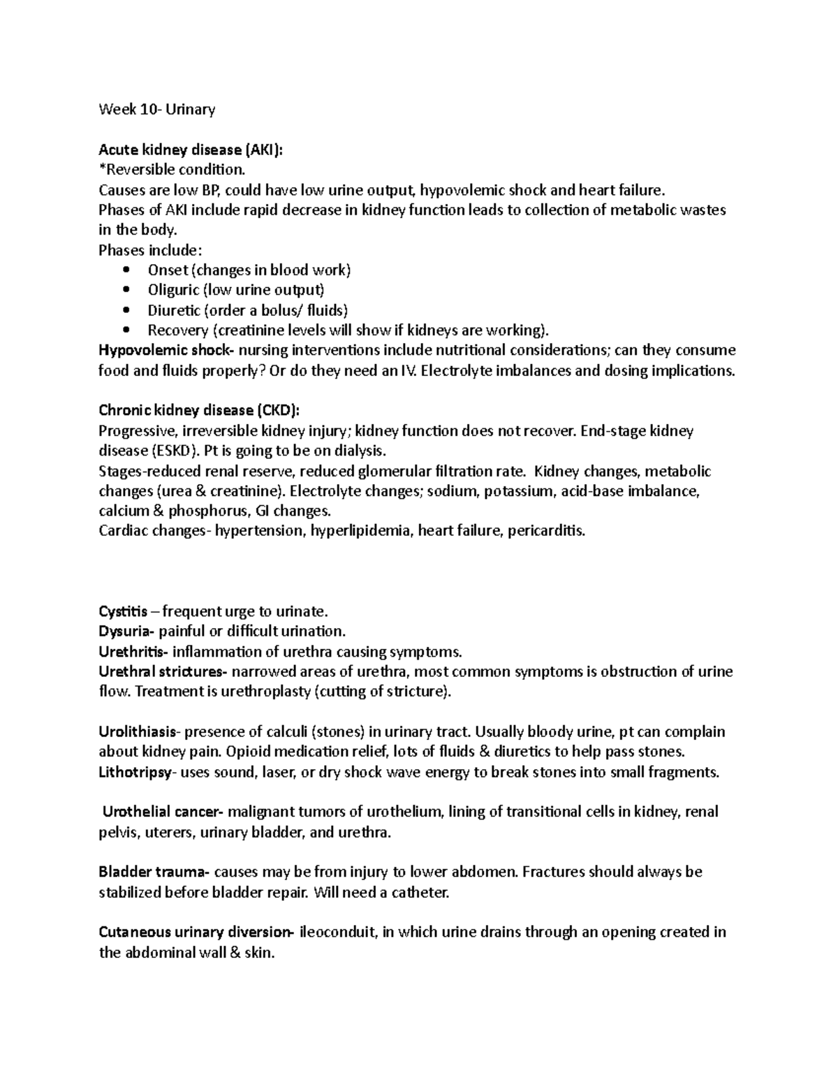 NRSG 94- Week 10 - Study notes based on slides from class, and ...