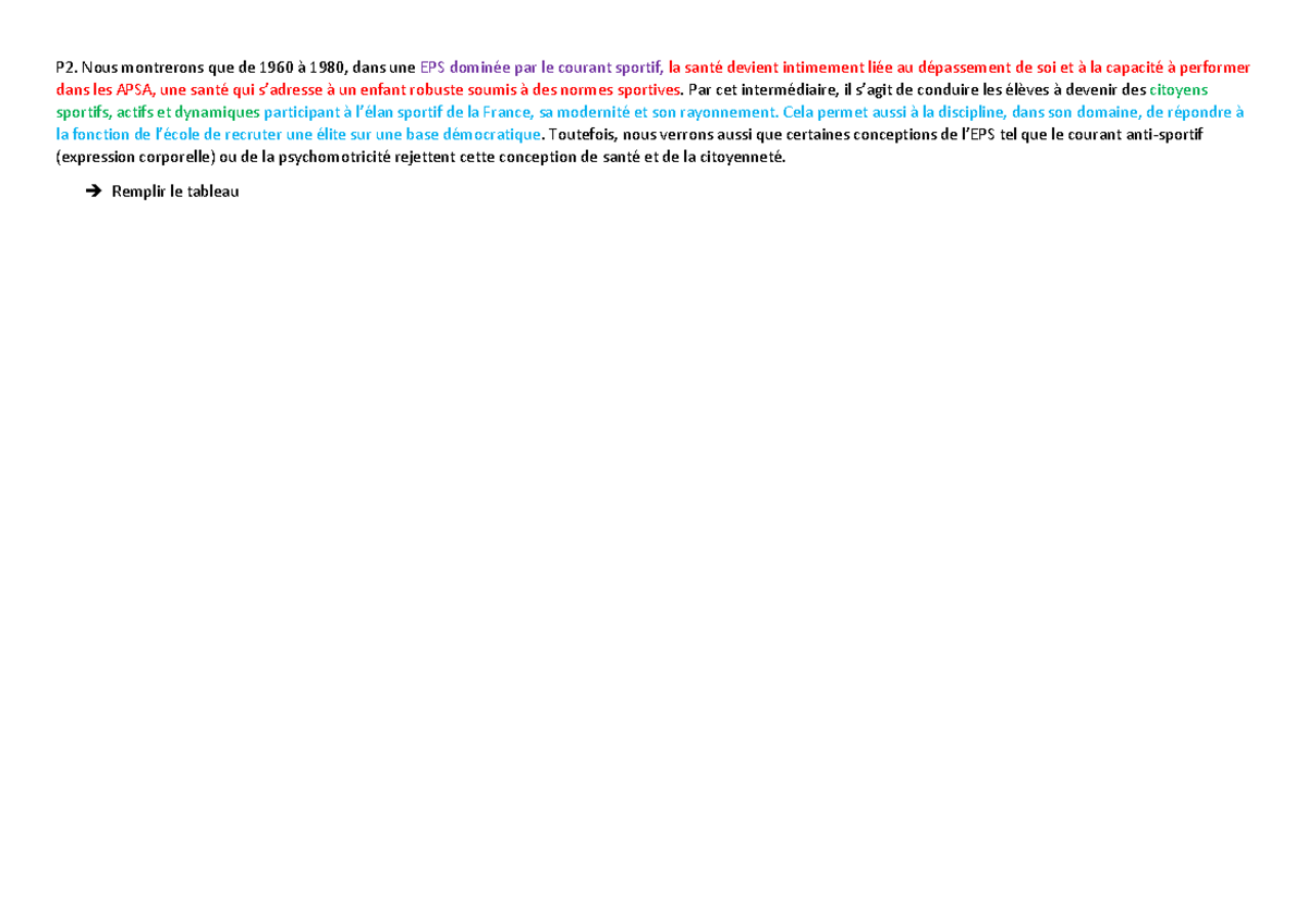 Tableau E1 60 a 80 - P2. Nous montrerons que de 1960 à 1980, dans une EPS dominée par le courant ...
