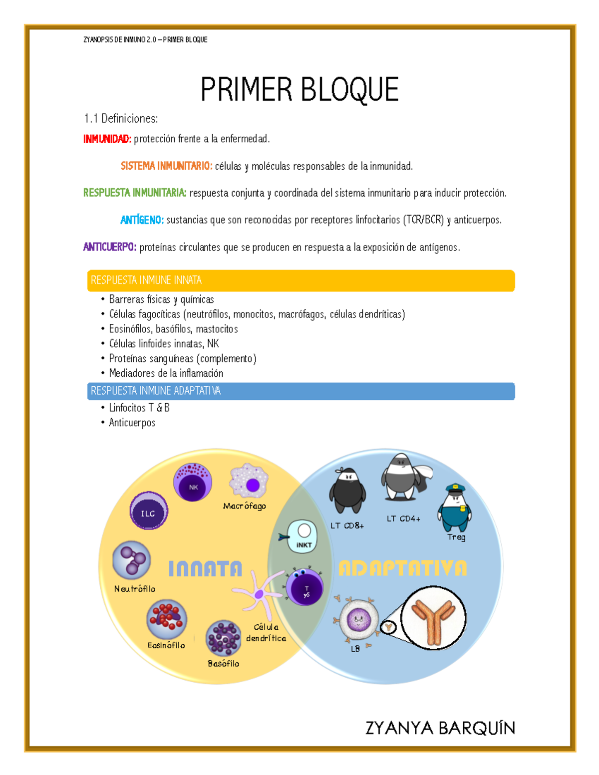 Zyanopsis DE Inmuno 2.0 - Primer Bloque - Warning: TT: undefined function: 32 PRIMER BLOQUE 1 ...