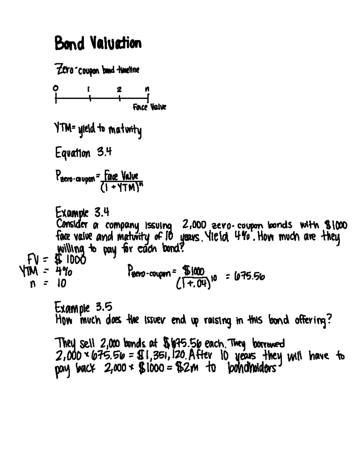 Chapter 5 Bond Valuation - Bond Valuation Zero couponbondtimeline 9 i i Facevalue YTM yieldto ...