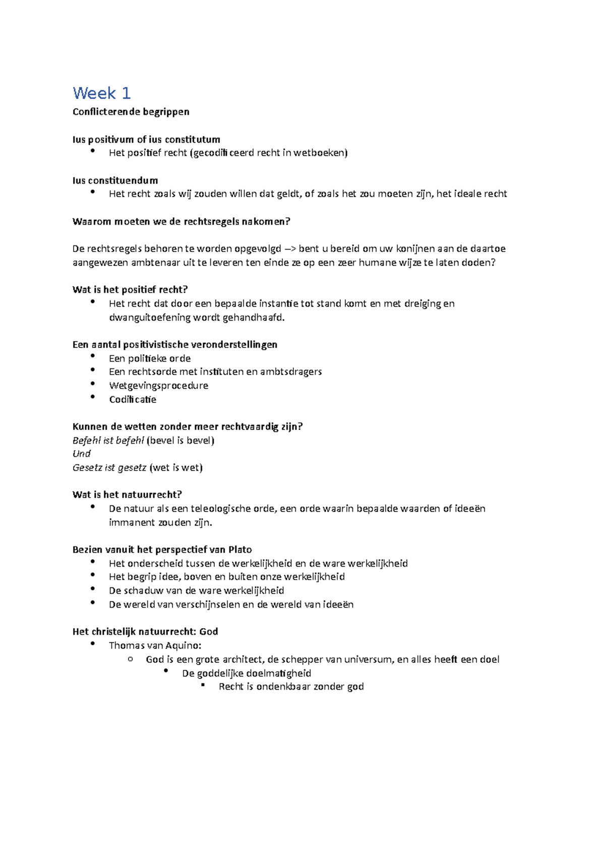 Hoorcollege Grondslagen Van Het Recht Week 1 Week 1 Conflicterende
