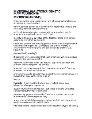 Microbiology - MICROBIOLOGY Microbiology is the study of microorganisms ...