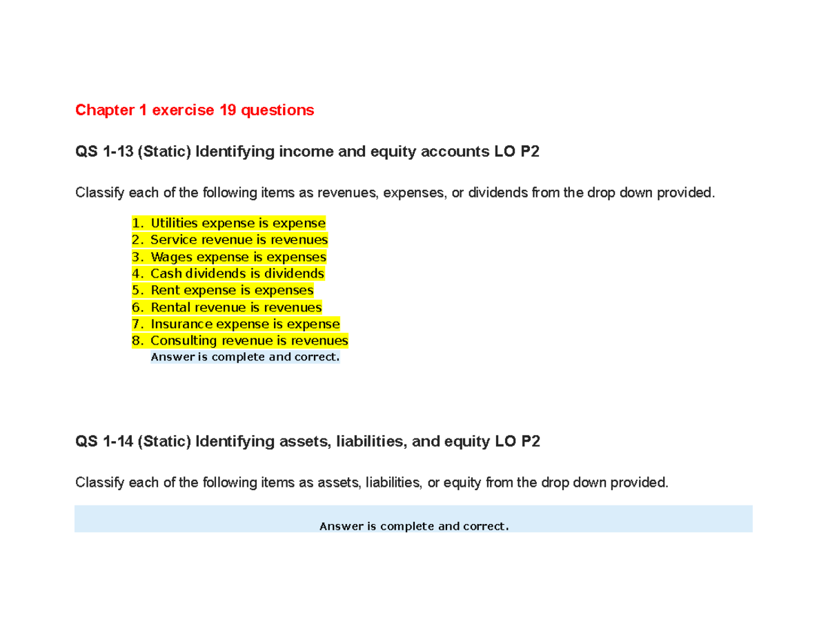 Assignment chapter 1 and chapter 2 smartbook and excel questions and ...