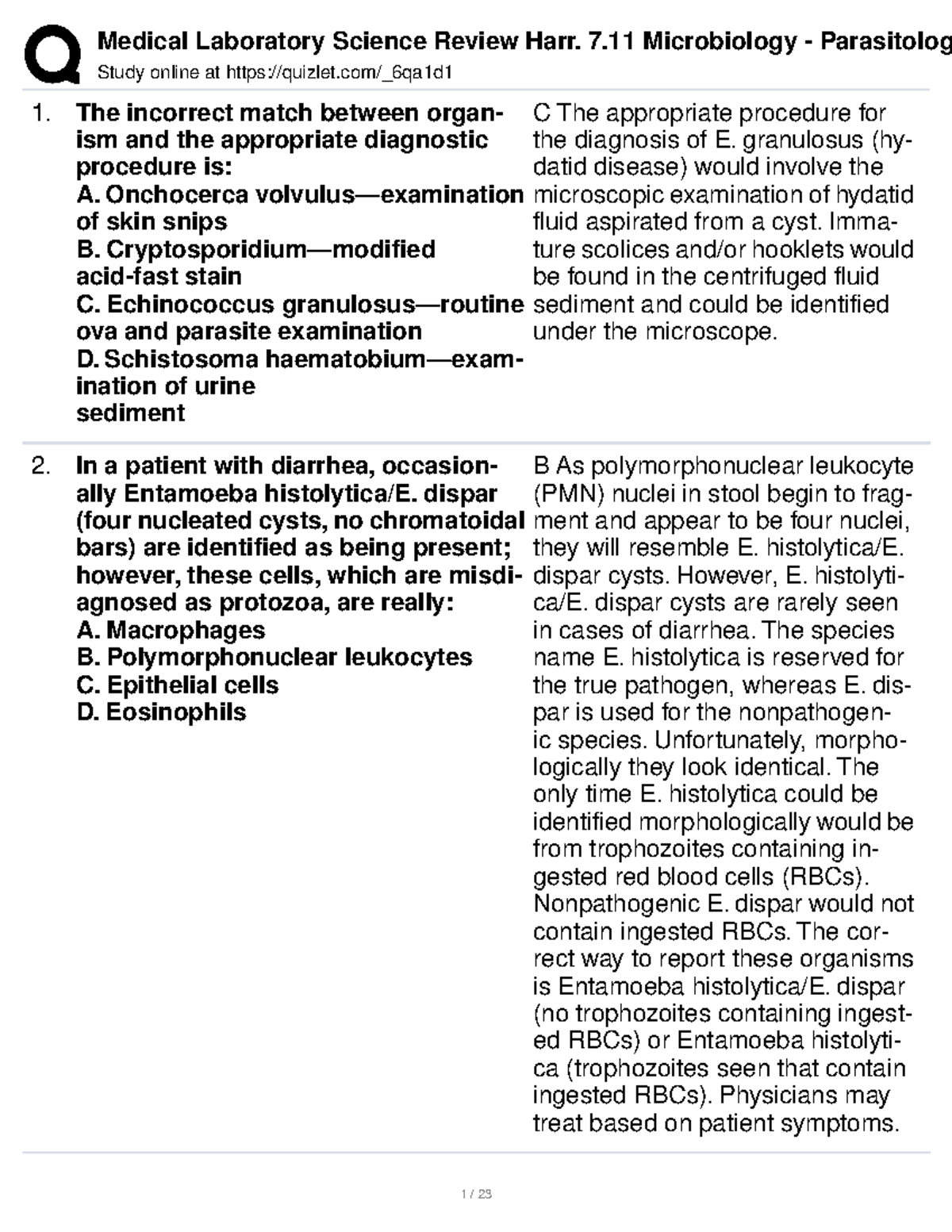 Medical Laboratory Science Review Harr. 7.11 Microbiology ...