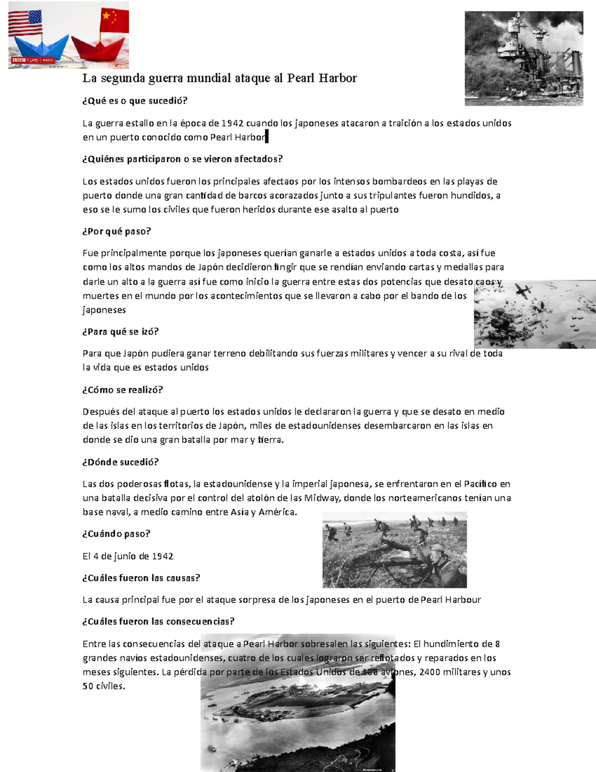 La segunda guerra mundial ataque al Pearl harbor - ¿Dónde sucedió? Las ...