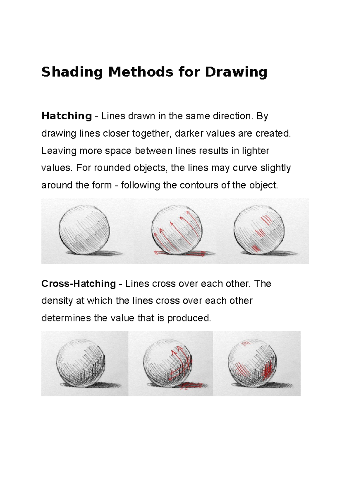 Shading Methods for Drawing - Shading Methods for Drawing Hatching ...