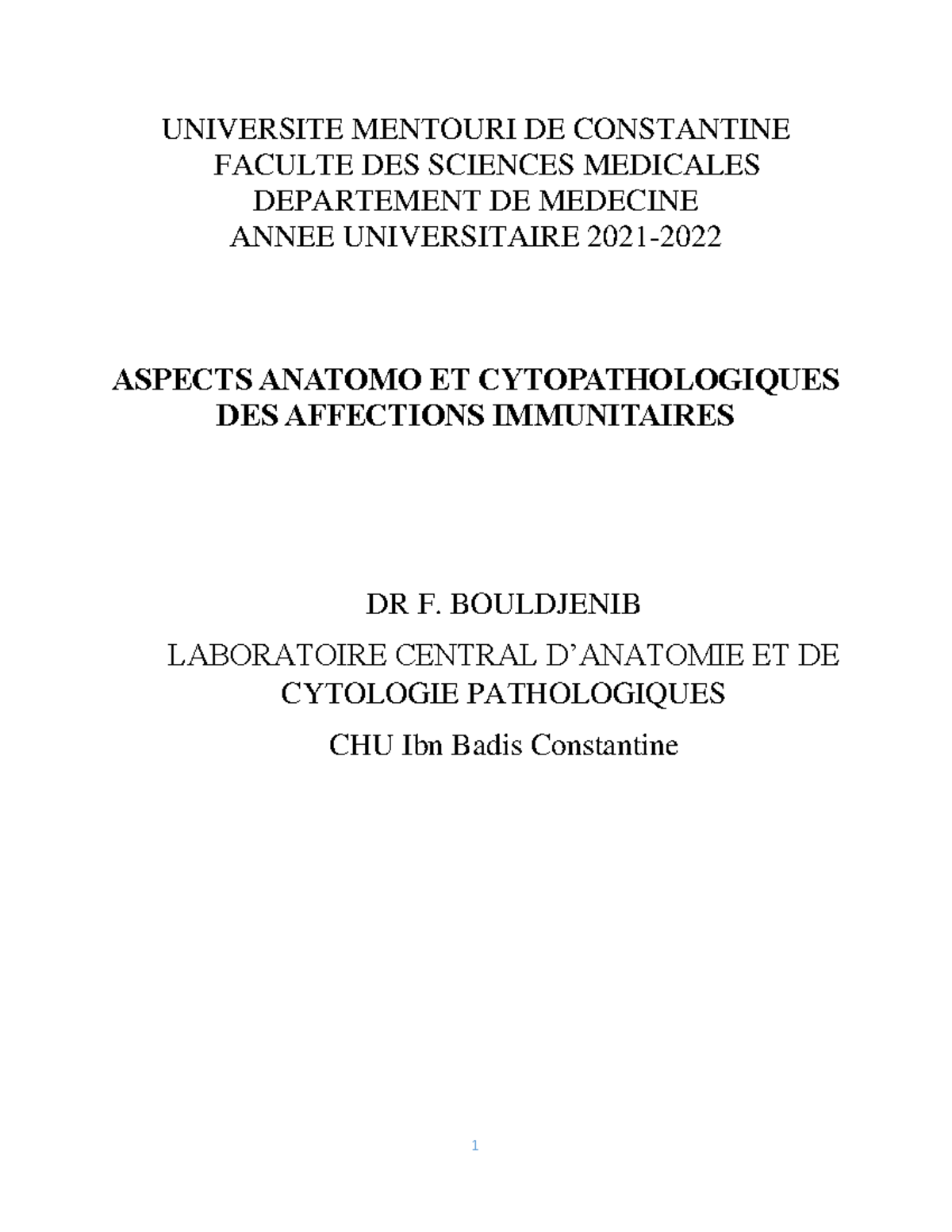 Anapath 3an-aspects anatomo cytopathologiques affections immunitaires ...