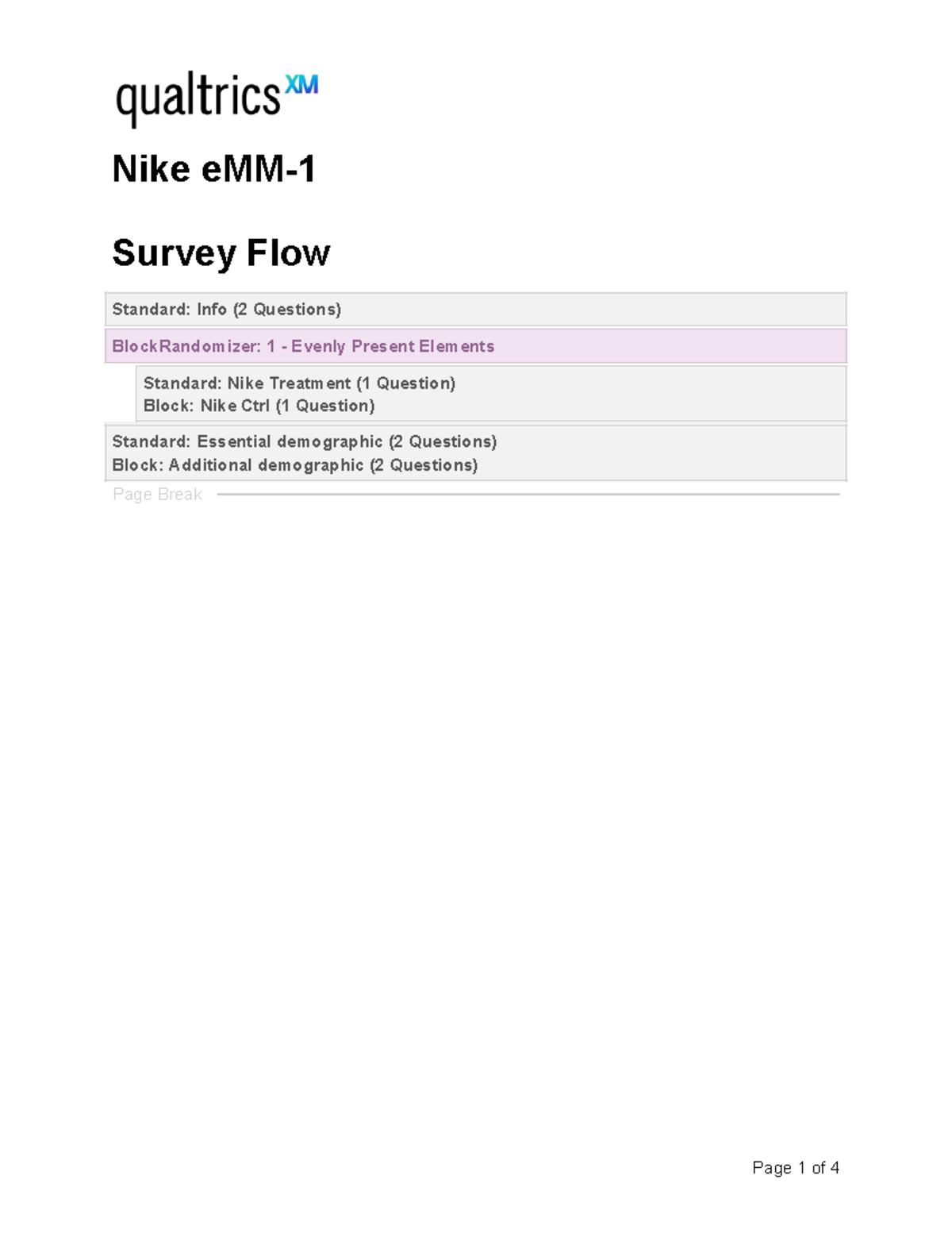 Nike Exp Survey - nice - Nike eMM- Survey Flow Standard: Info (2 ...