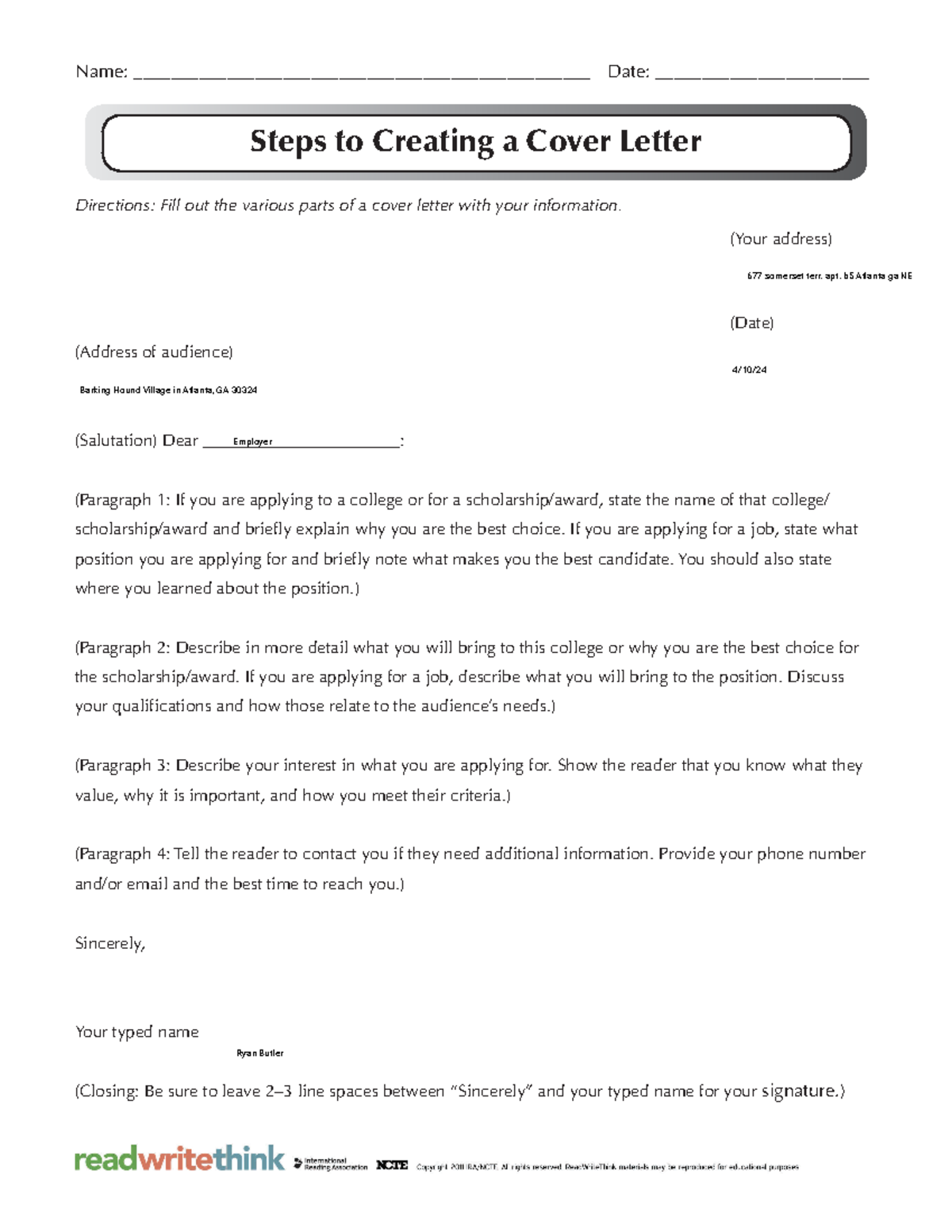 Kami Export - Steps to Creating a Cover Letter - Name: - Studocu