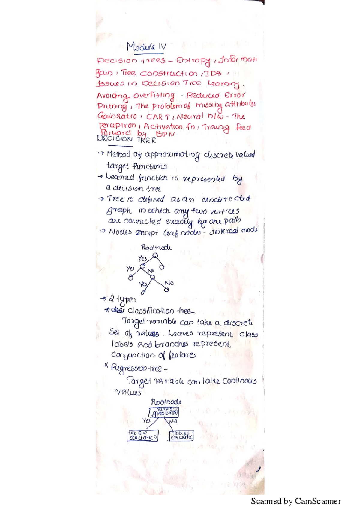 Ml4: Decision Trees - Machine Learning - Studocu