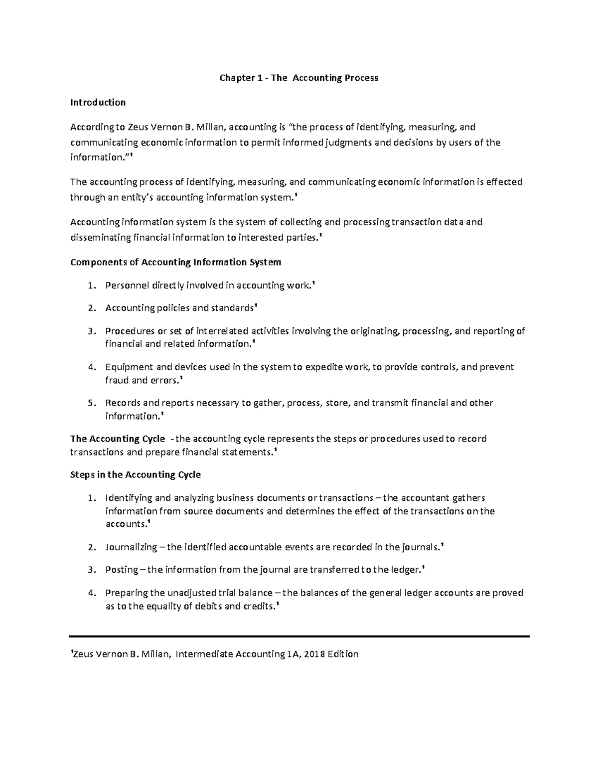 (01A) Accounting Process Lecture 01 - Chapter 1 - The Accounting Process Introduction According ...