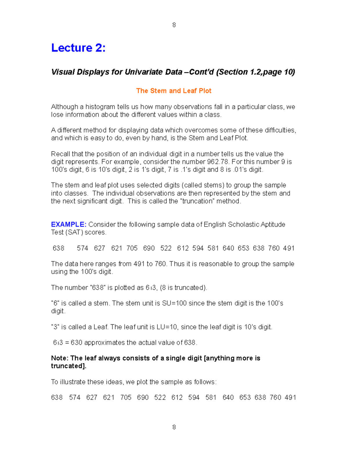 Lec2- visual display for univariate data 2021/2022 - STAT2020U ...