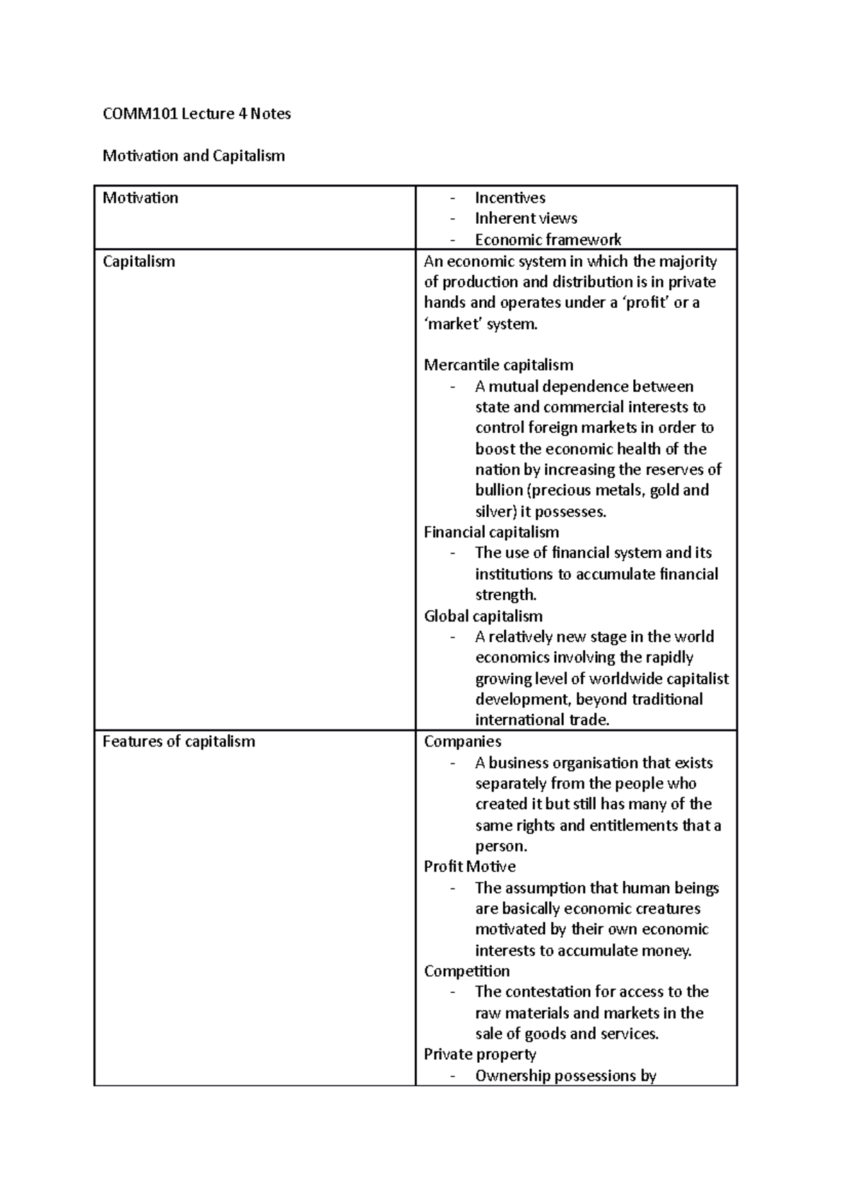 Comm101 Lecture 4 Notes Comm101 Lecture 4 Notes Motivation And