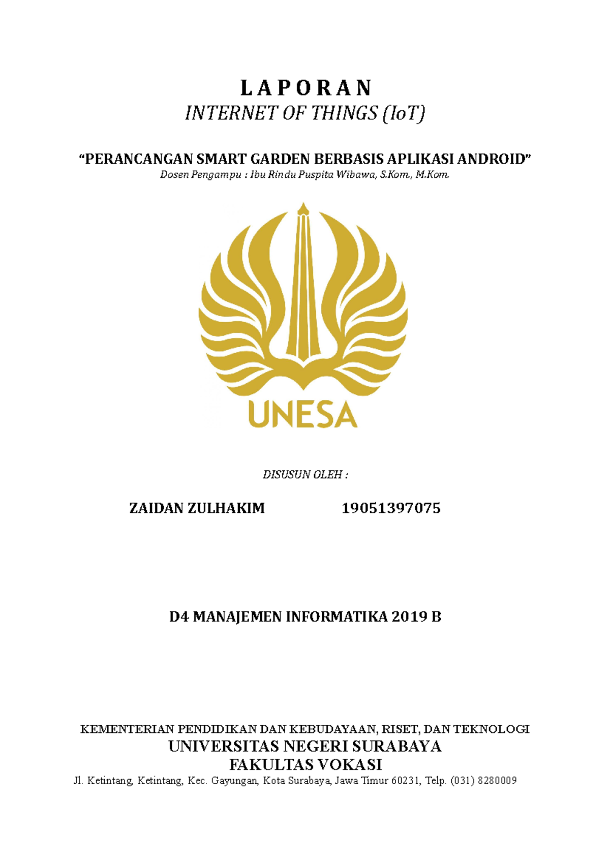 Laporan Internet Of Things - L A P O R A N INTERNET OF THINGS (IoT ...