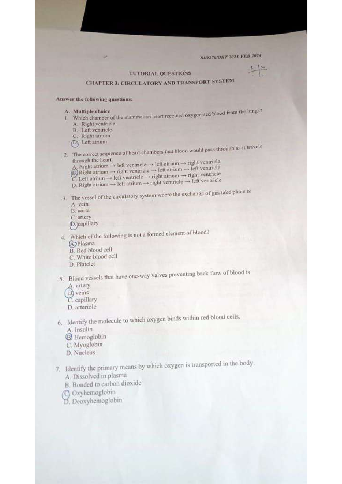 Chapter 3 BIOLOGY - Animal And Plant Physiology - Studocu