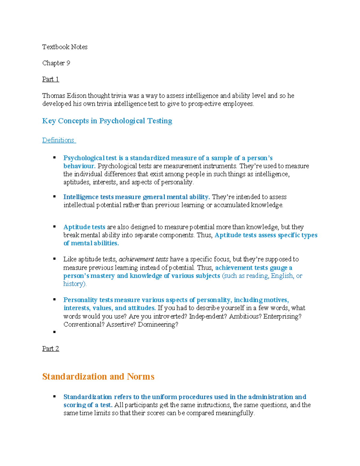 Textbook Notes C9 - Textbook Notes Chapter 9 Part 1 Thomas Edison ...