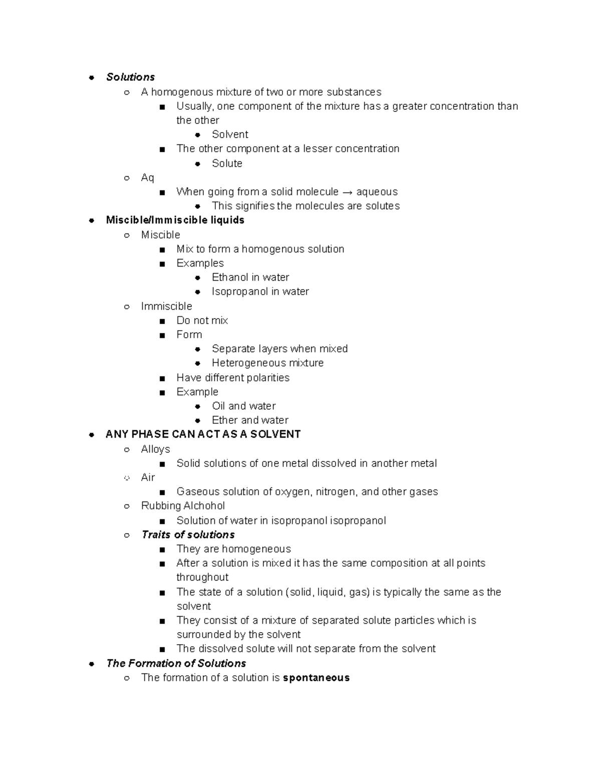 Chapter 11.1 Textbook Notes The Dissolution Process - Solutions A ...