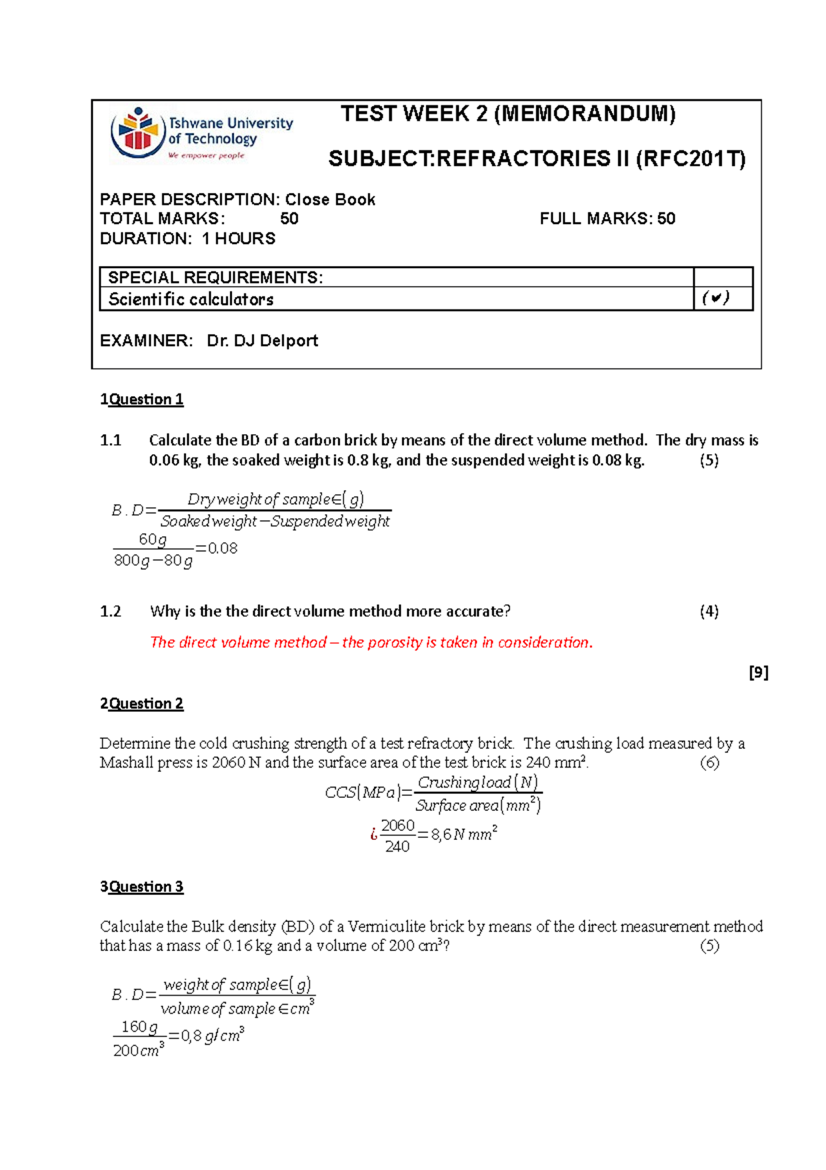 Major Test 2 10.05.17 (Memo)(1) - TEST WEEK 2 (MEMORANDUM) SUBJECT ...
