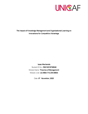 Assignment 2 - week 7 Unicaf - ASSIGNMENT 2 – WEEK 7 INTRODUCTION TO ...