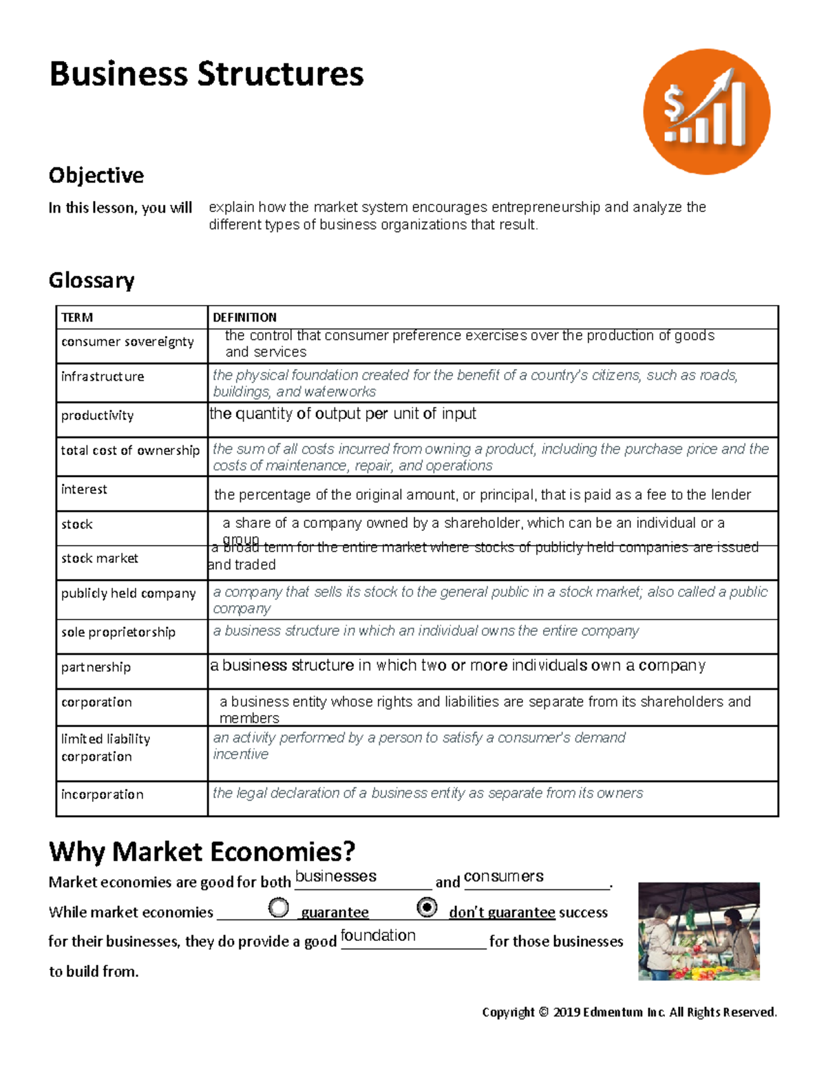 Guided Notes - Business Structures - Business Structures Objective In ...