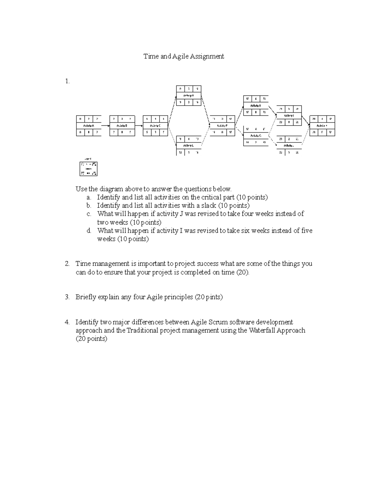 Time and Agile Assignment (2) - Time and Agile Assignment 1. Use the ...