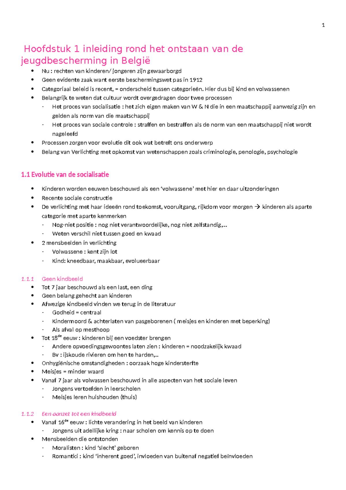 HC 1 en 2 - Samenvatting Jeugdbescherming met inleiding jeugdrecht ...