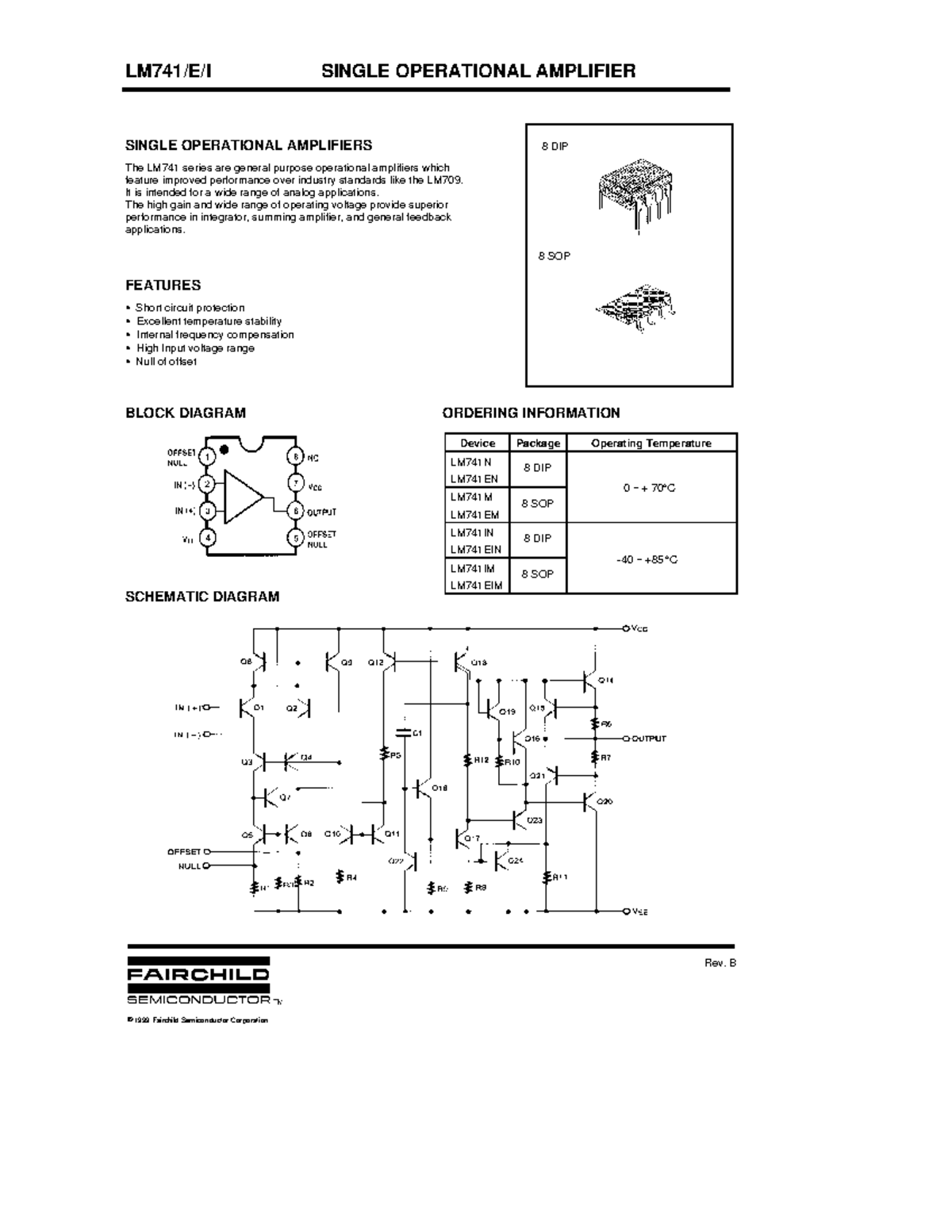 LM741E - Resumen Electronica Aplicada - SINGLE OPERATIONAL AMPLIFIERS 8 ...