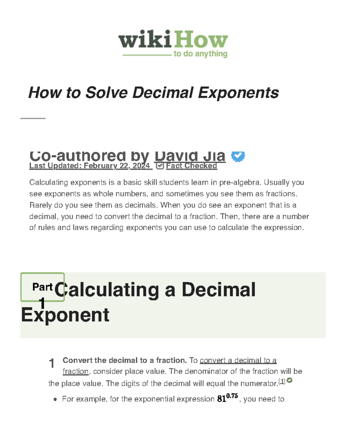 How to Solve Decimal Exponents (with Pictures) - wiki How - How to Solve Decimal Exponents - Studocu