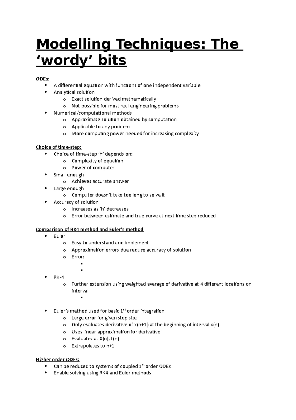 Modelling Techniques Notes - Modelling Techniques: The ‘wordy’ bits ...