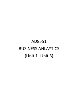 CCW331 - Business Analytics-2 marks& 16 marks QB - CCW331- Business Analytics Question Bank UNIT ...