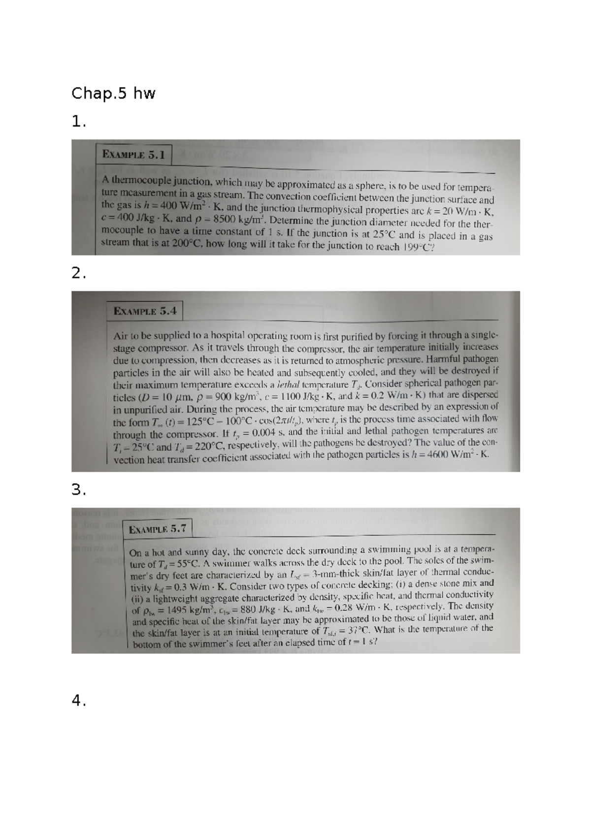 HEAT Transfer HW5 - Practice materials - Heat Transfer - Chap hw 1. 2 ...