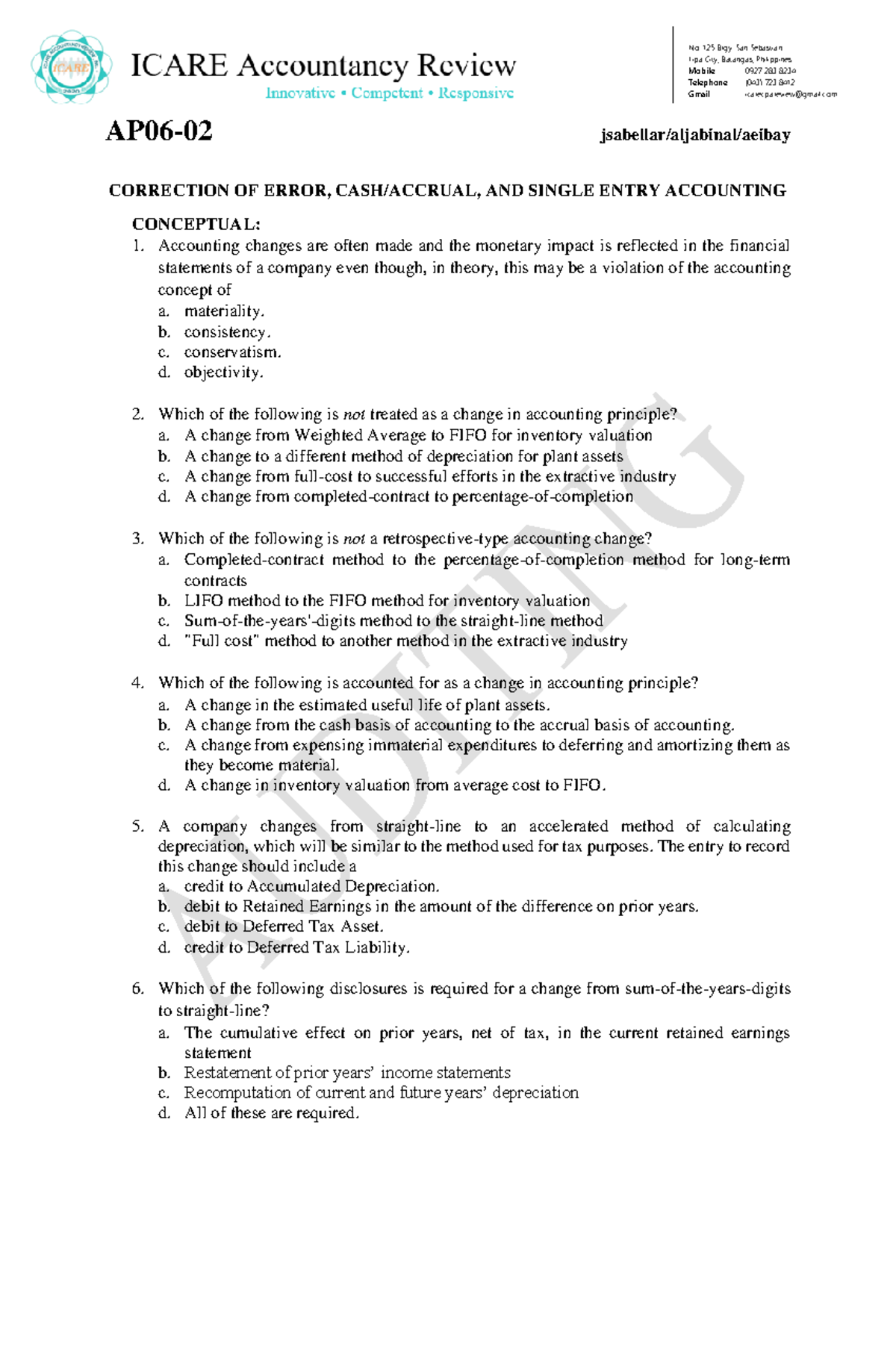 AP06 02 Correction of Errors - AP06-02 jsabellar/aljabinal/aeibay No ...