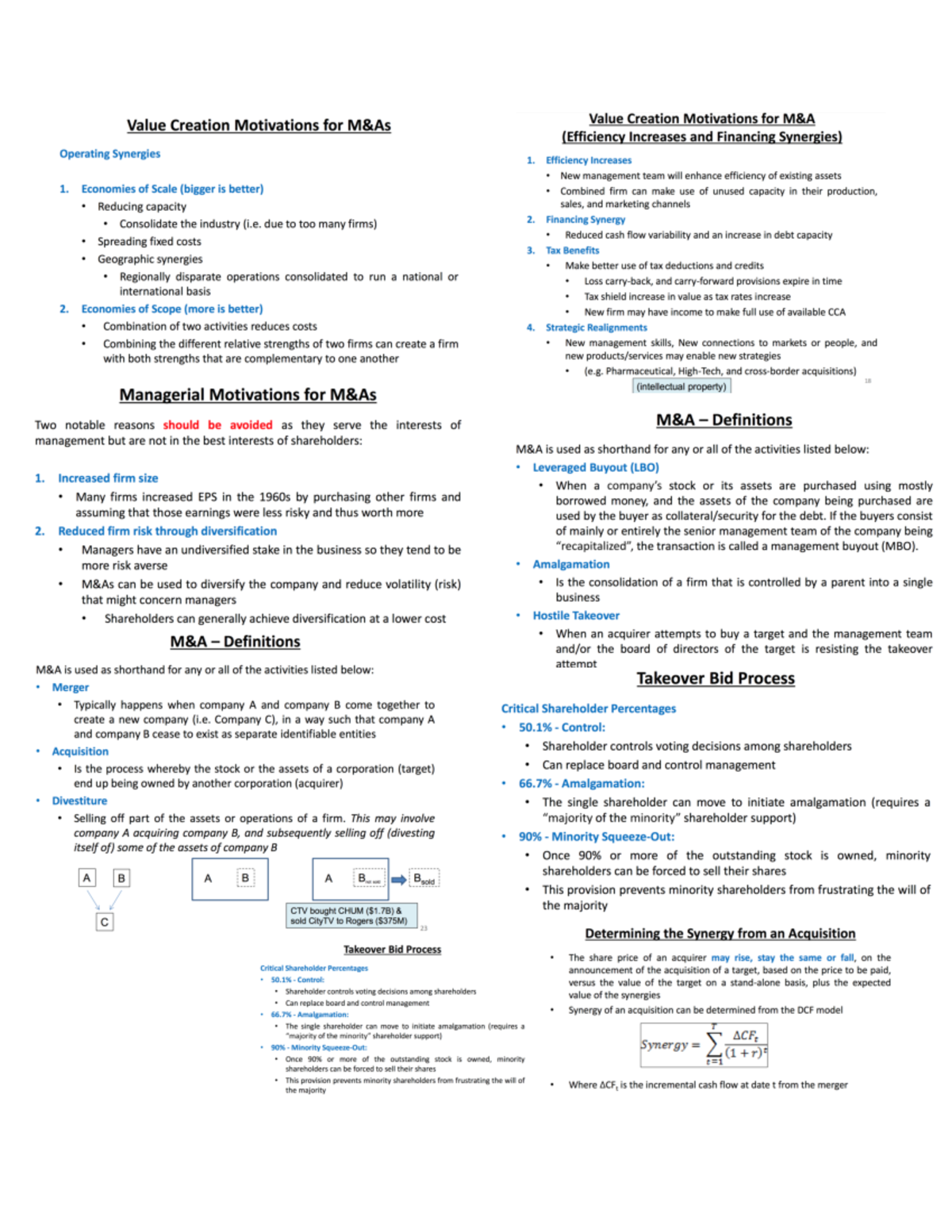 Chapter 15 notes 339 - Value Creation Motivations for Operating ...