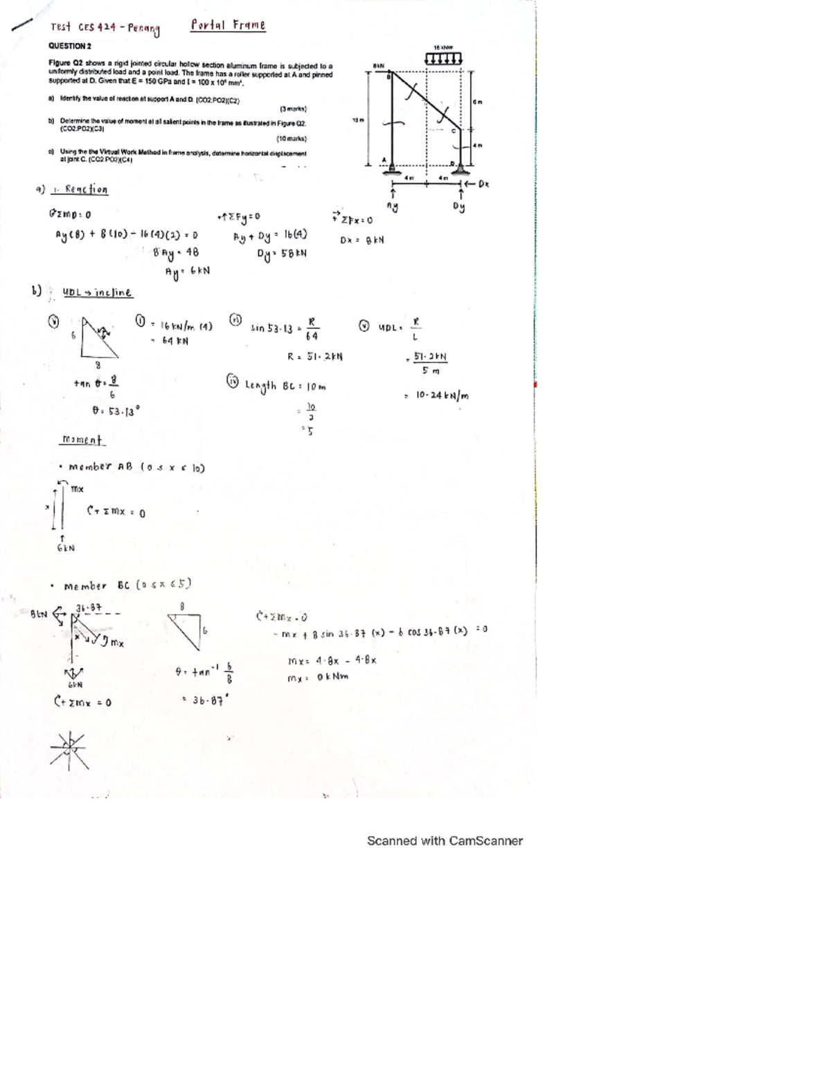 Virtual load revision - exercise - Structural Analysis - Studocu