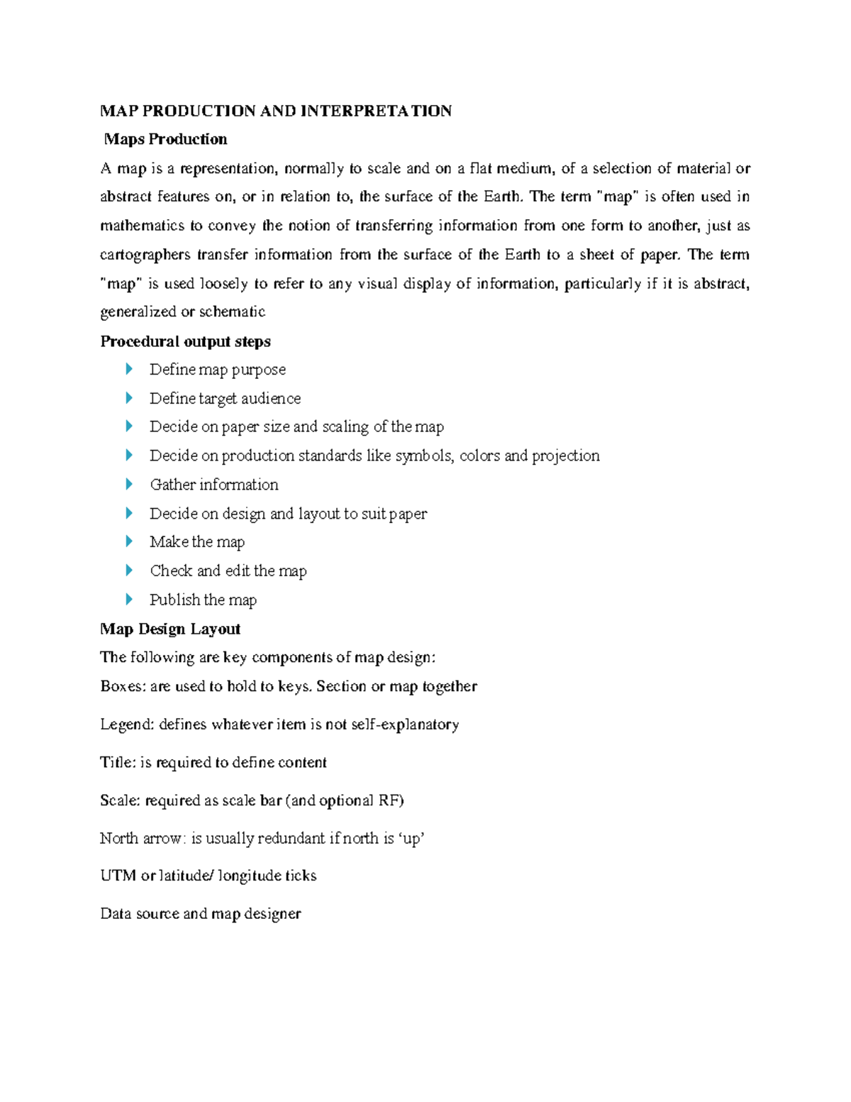 Topic 6 Map Production and Interpretation - MAP PRODUCTION AND ...