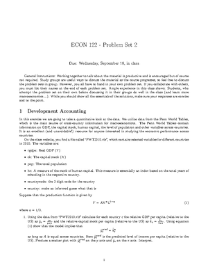 Syllabus ECON 122 Intermediate Macro - Intermediate Macroeconomics (ECON 122) Fall 2019 ...