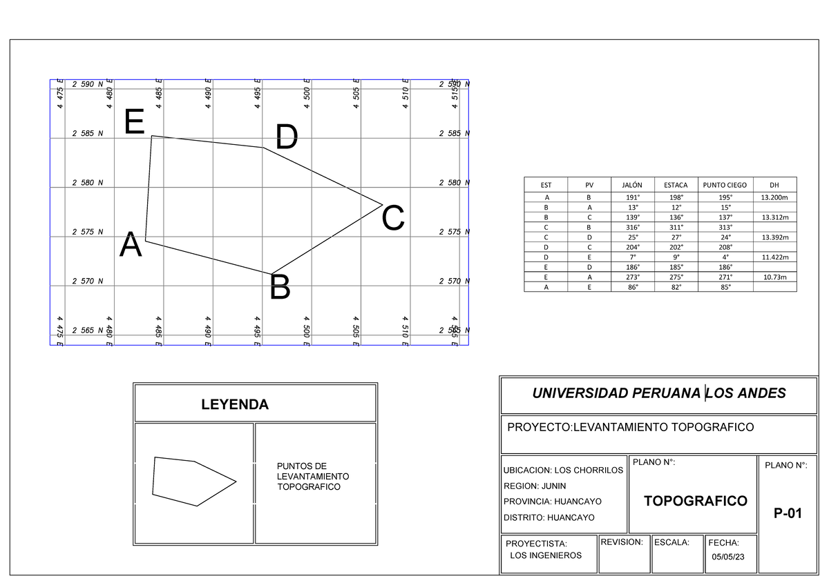 Taller V Levantamiento Plano-Layout 1 - Topografía 1 - A B C D E ...