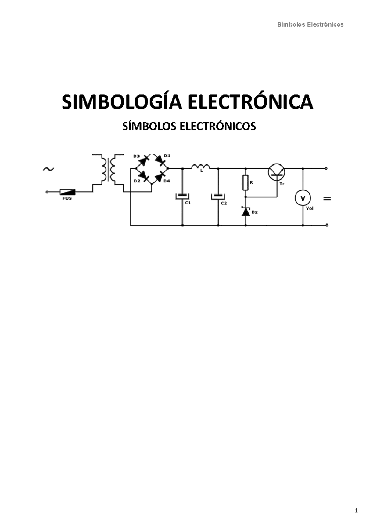 Simbologia-electronica - 1 SIMBOLOGÍA ELECTRÓNICA SÍMBOLOS ELECTRÓNICOS ...